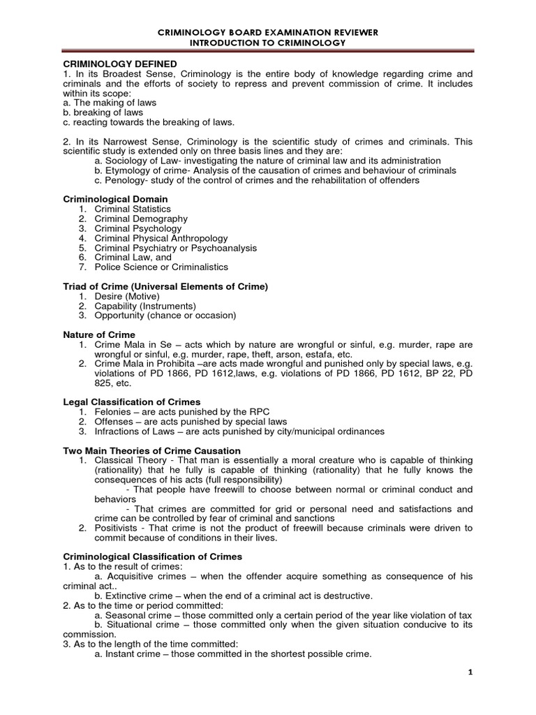 Intro To Crim | PDF | Criminology | Id