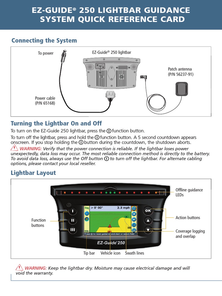 EZ-Guide 250 Quick Ref | PDF | Global Positioning System | Computer File