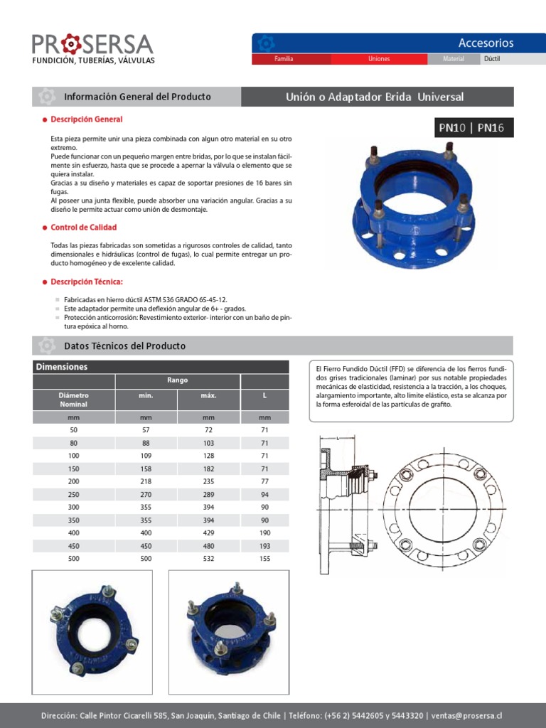 Unión Brida Universal para Tuberías | PDF | Ingeniería mecánica ...
