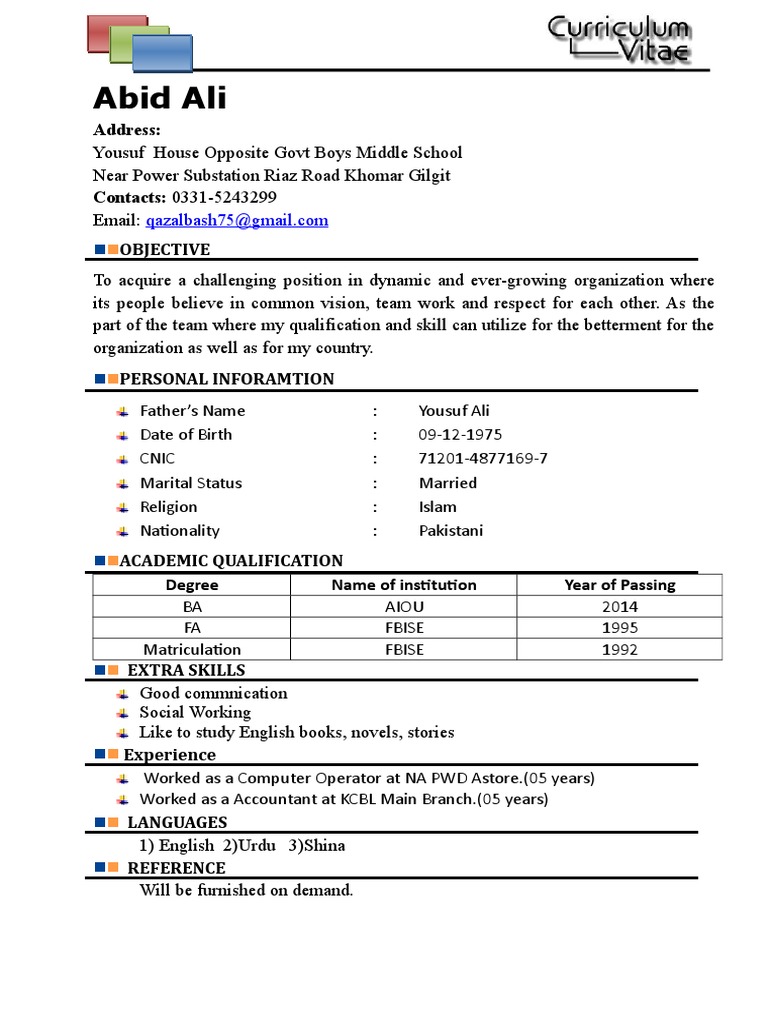 Abid CV | PDF