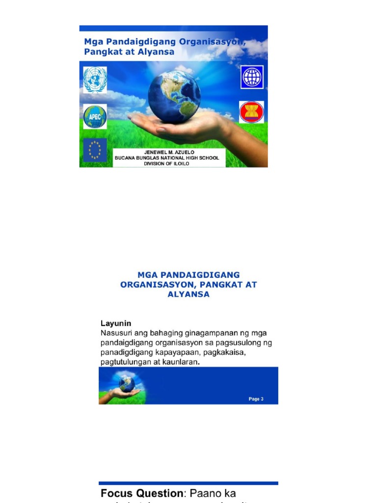 Presentation AP 8 - Pandaigdigang Organisasyon | PDF