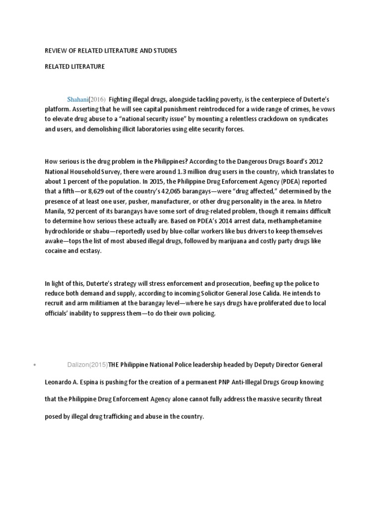 Review of Related Literature and Studies | PDF | Illegal Drug Trade ...