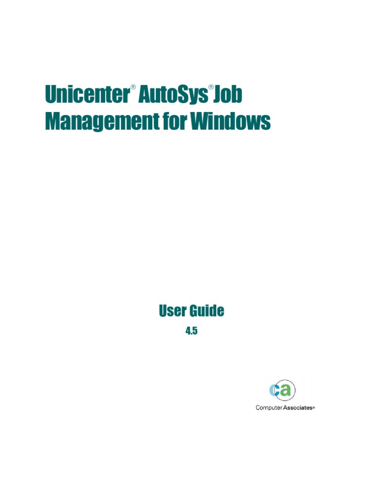 Unicenter Autosys 4 5 Job Management For Windows User Guide Pdf Command Line Interface