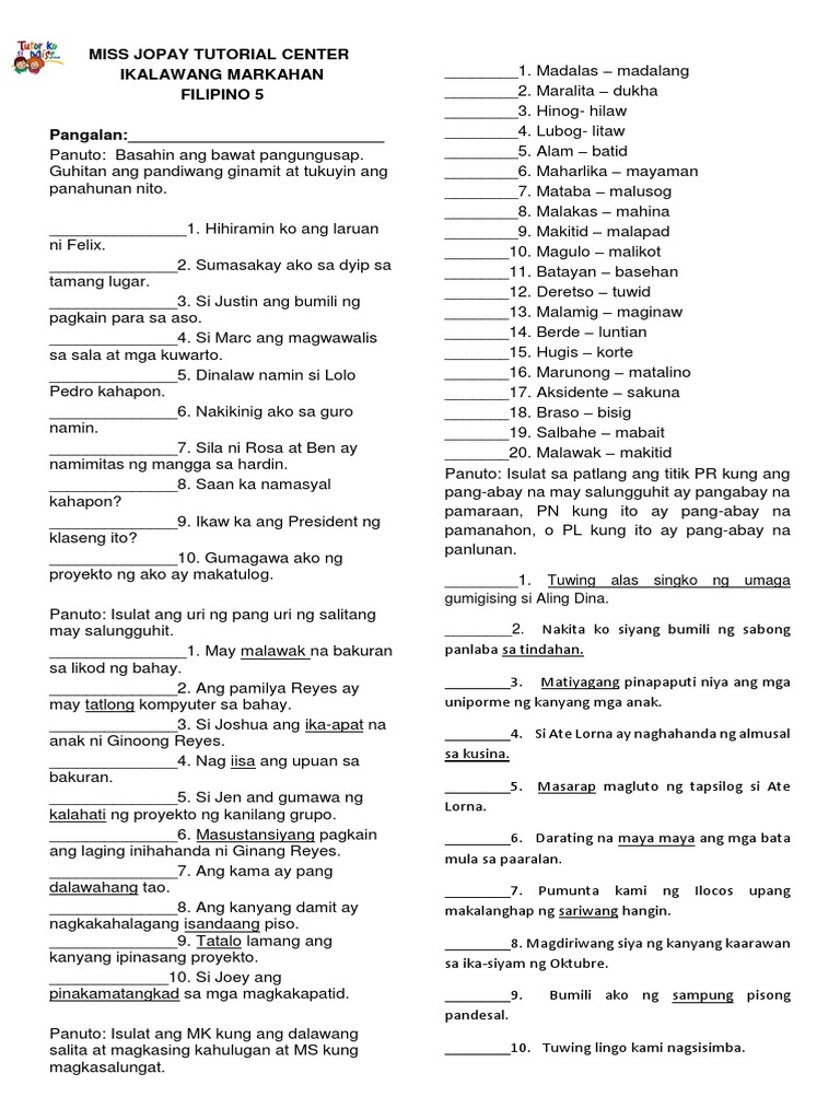 FILIPINO 5 2nd Quarter | PDF