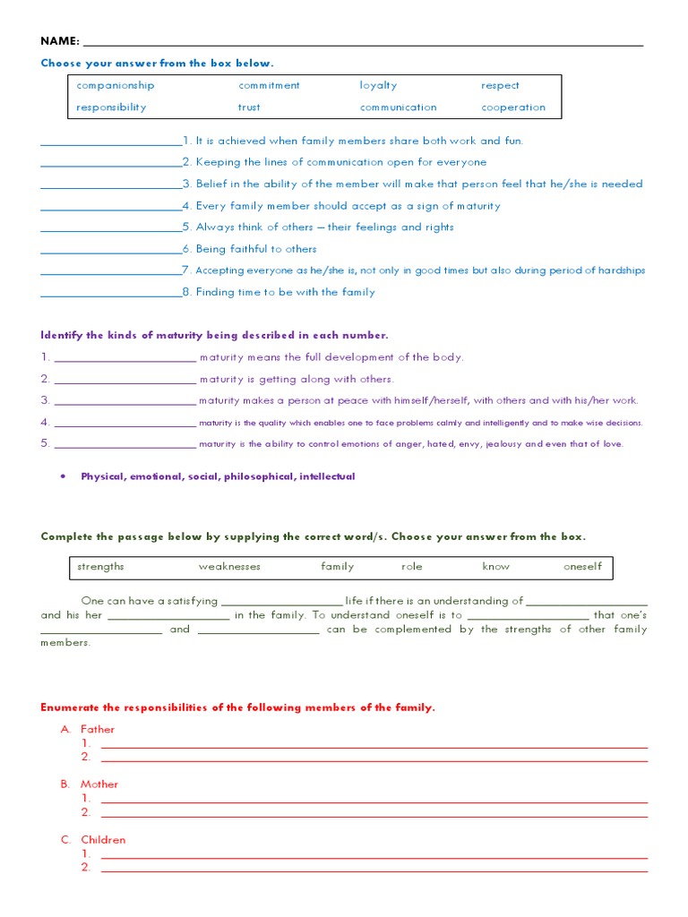 Choose Your Answer From The Box Below | PDF | Envy | Jealousy