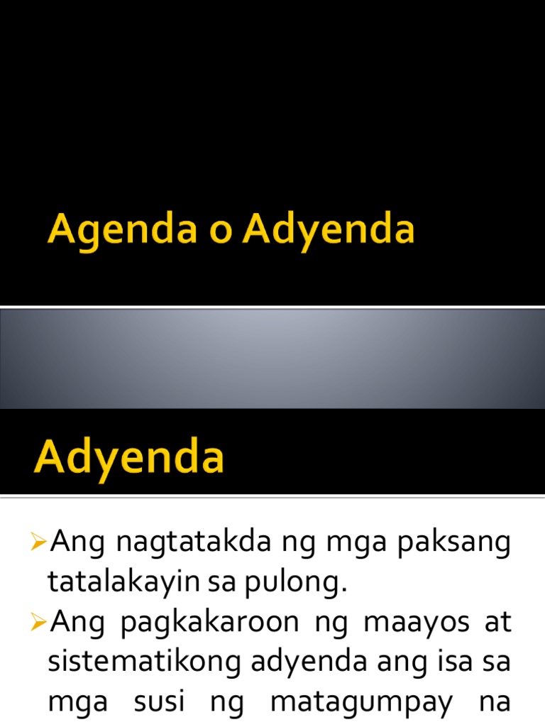 FilipinoSTEM12OLGC Agenda o Adyenda | PDF