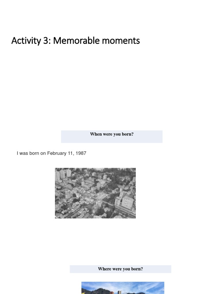 Activity 3: Memorable Moments | PDF | Self-Improvement