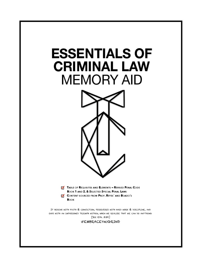 Criminal Law Tables and Memory Aid - CT PDF | PDF | Ex Post Facto Law ...