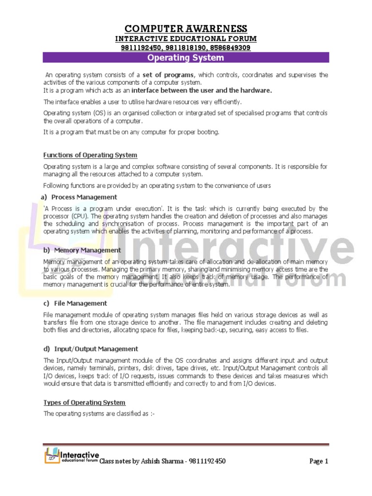 Chapter - 5 Operating System | PDF | Operating System | Graphical User Interfaces