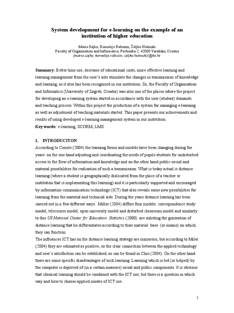 281207.JO System Development For E-Learning 3 | PDF | Educational Technology | Learning