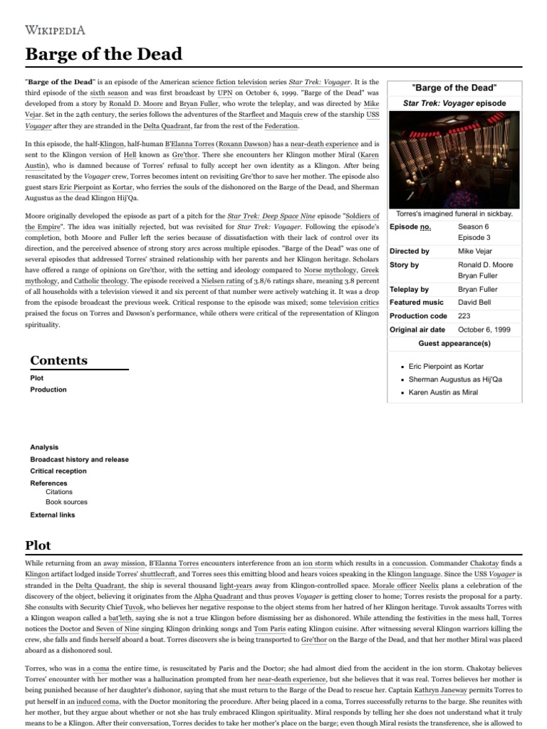 Barge of The Dead | PDF | Star Trek