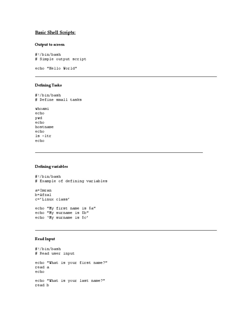 12.5 Basic Shell Scripts | PDF | Computers