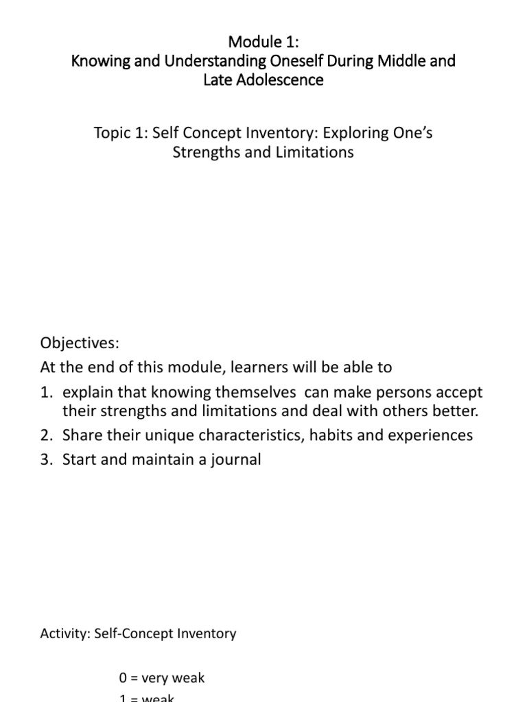 Module 1 Self Concept | PDF