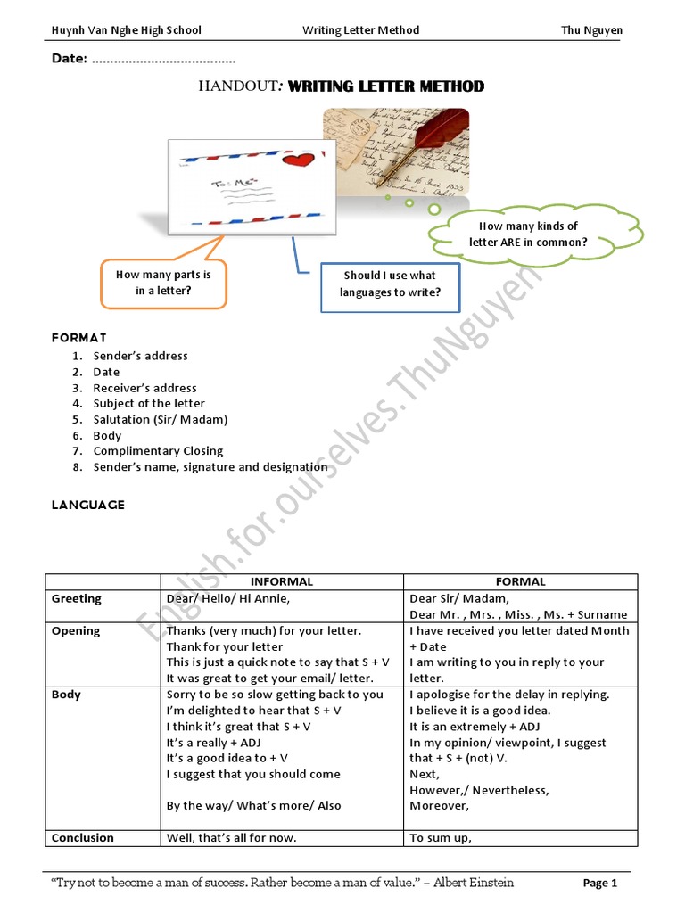 General - Writing Letter Method | PDF