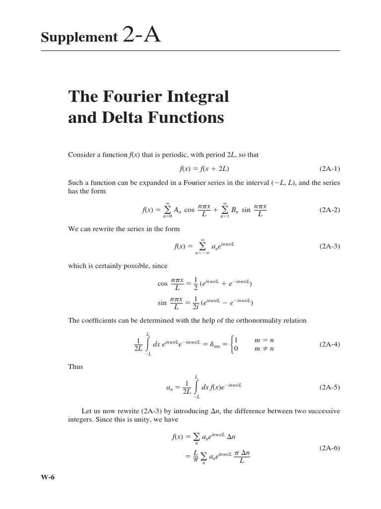 The Fourier Integral and Delta Functions | PDF | Integral | Probability ...