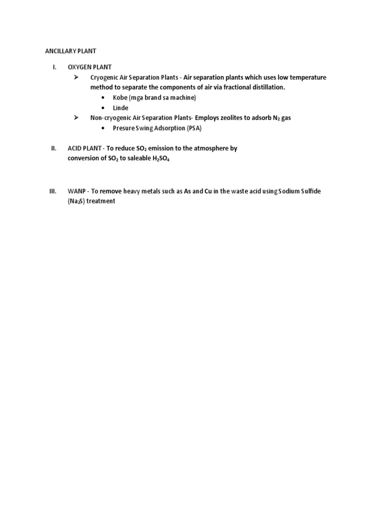 Ancillary Plants | PDF