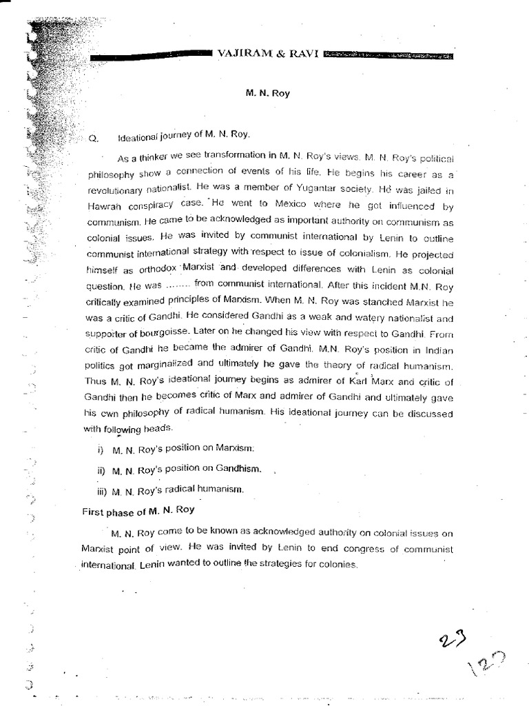 The Transformation of M.N. Roy's Political Views: From Marxist ...