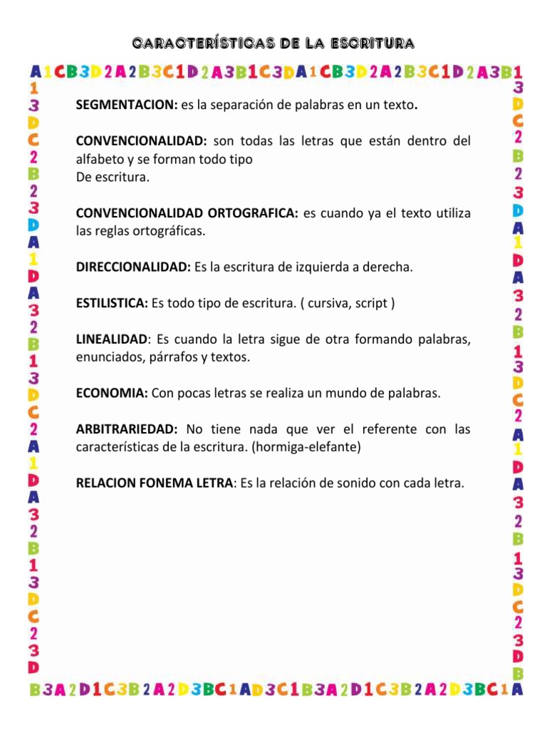 Caracteristicas de La Escritura PDF | PDF