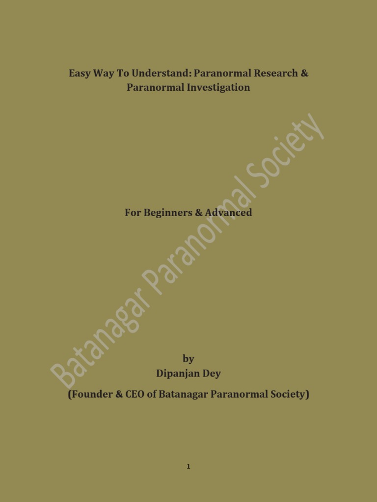 Easy Way To Understand Paranormal Research & Paranormal Investigation ...