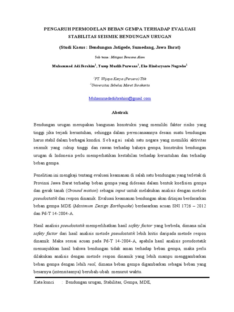 ST7 Muhammad Adi Ibrahim DKK, Pengaruh Permodelan Beban Gempa Terhadap ...