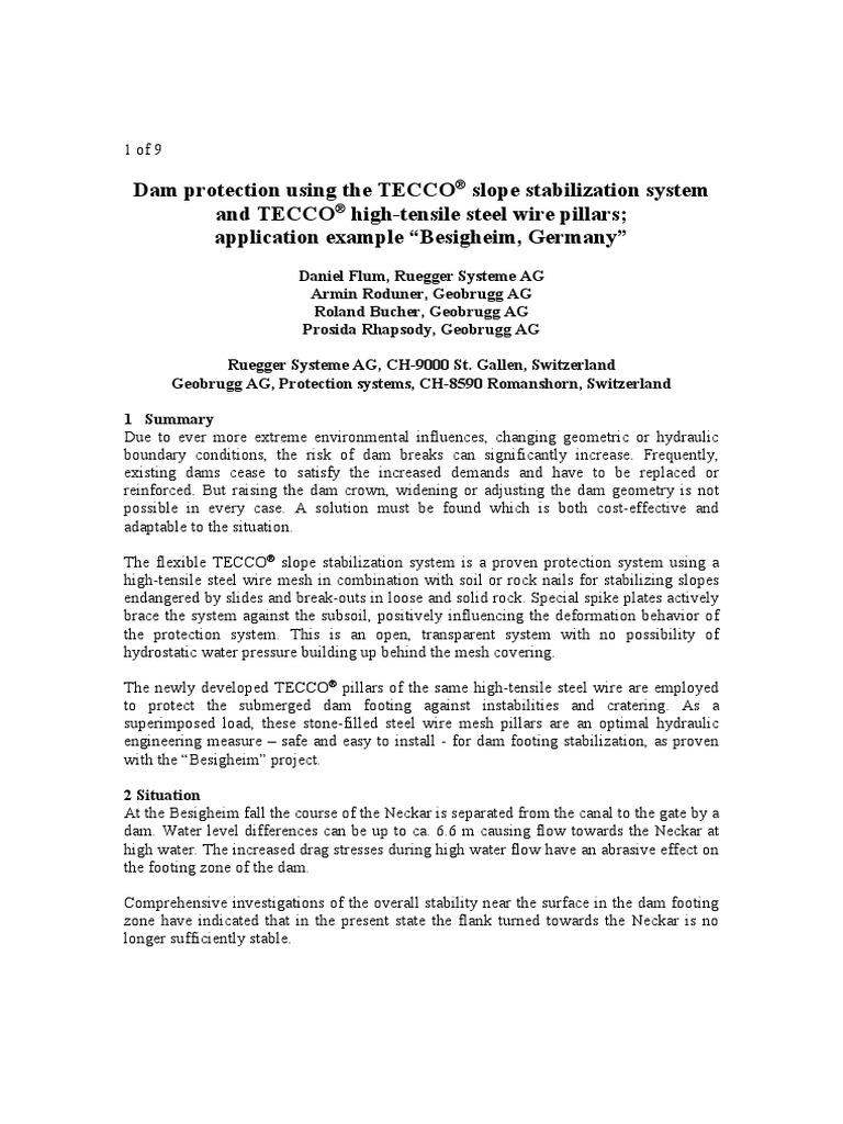 ST5 Daniel Flum DKK, Dam Protction Using TECCO Slope Stbilization ...