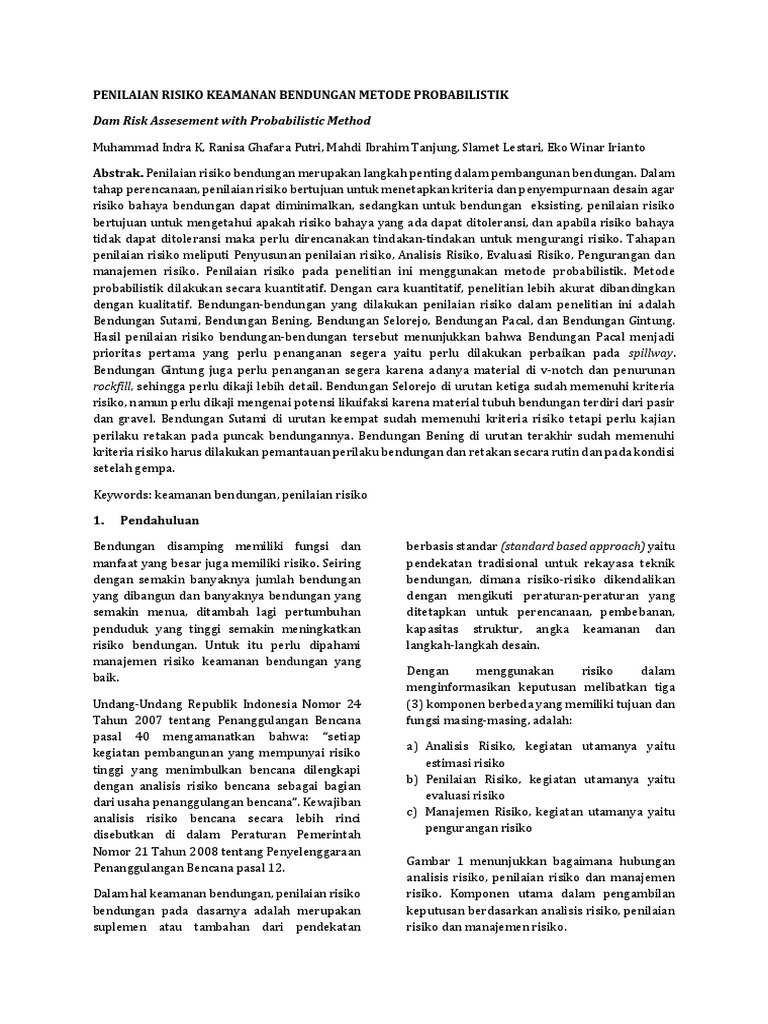 Penilaian Risiko Bendungan Probabilistik | PDF