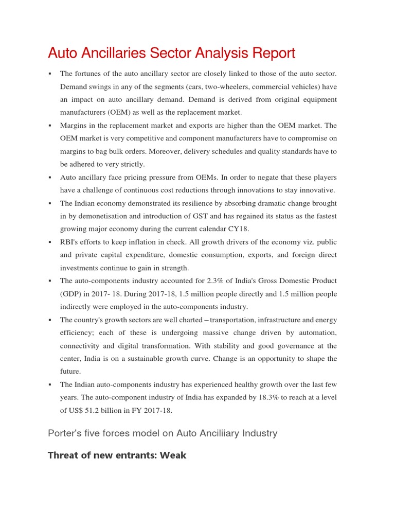 Auto Ancillaries Sector Analysis Report ARCHIT GOEL | PDF | Car ...