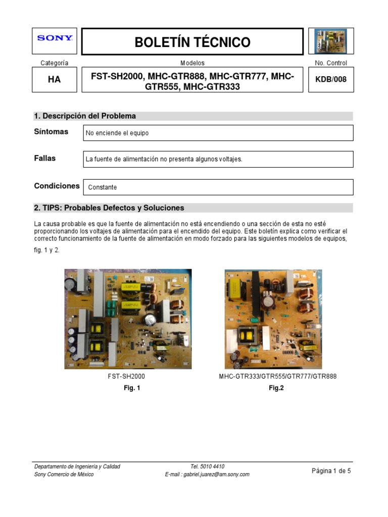 HCD-SH2000 - Teste Da Fonte PDF | PDF | Ingenieria Eléctrica | Electrónica