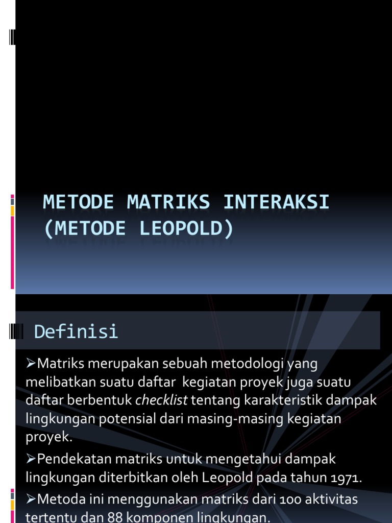 Metode Matriks Interaksi | PDF