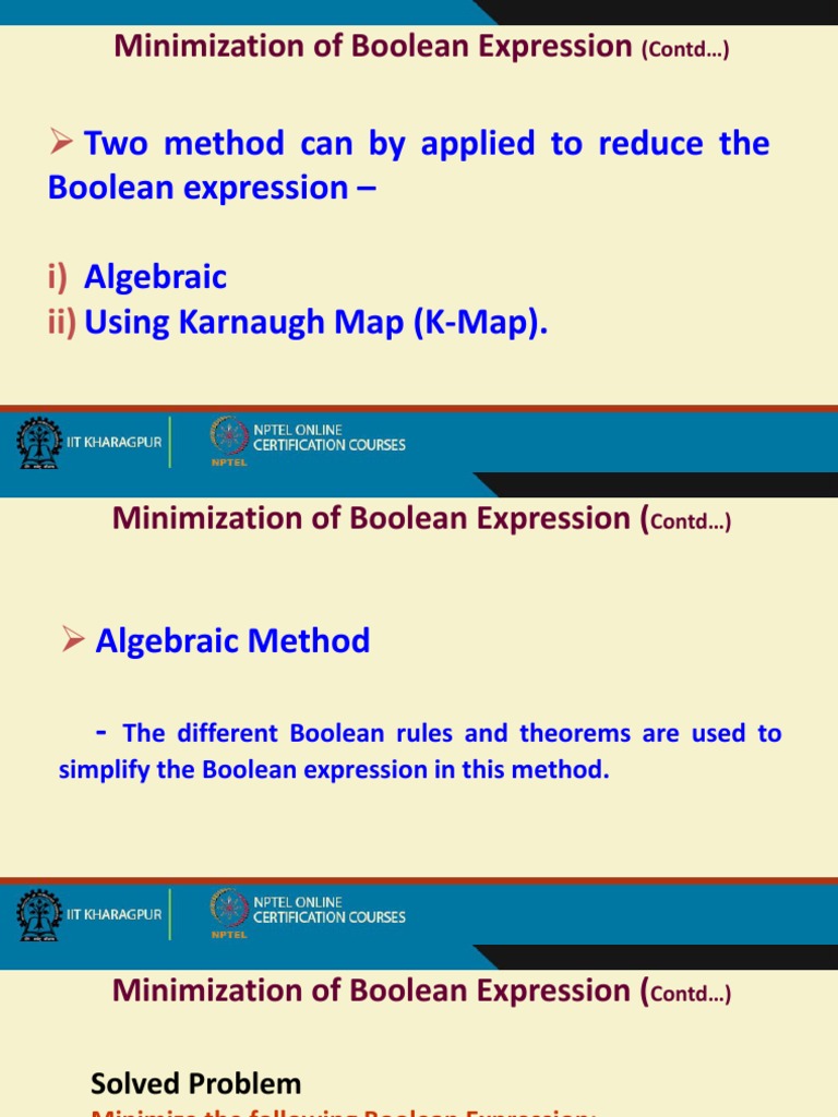 Two Method Can by Applied To Reduce The Boolean Expression - Algebraic Using Karnaugh Map (K-Map ...