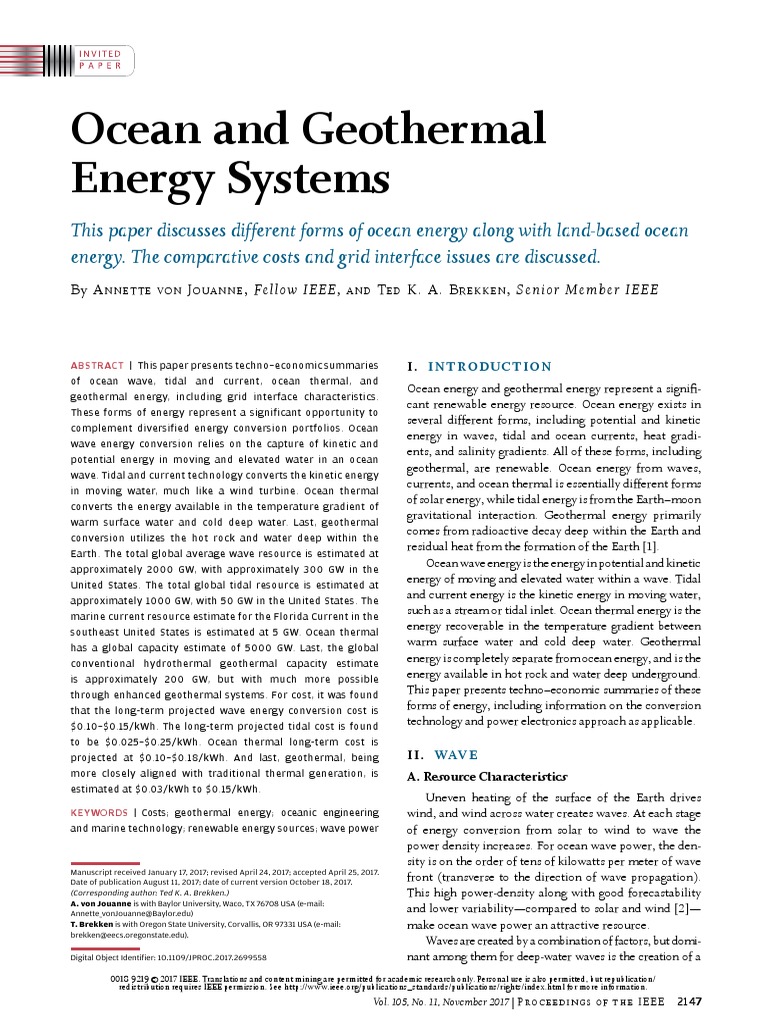 Geothermal Seminar Report | PDF | Desalination | Wind Power