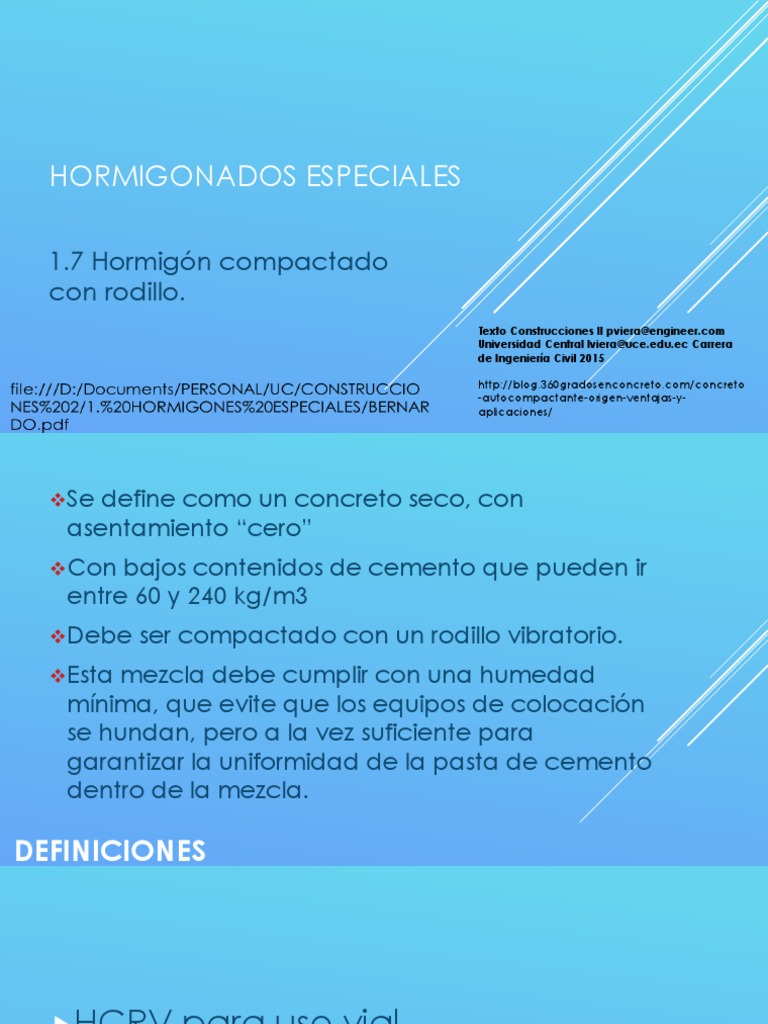 Hormigón Compactado con Rodillo: Guía | PDF | Hormigón | Cemento