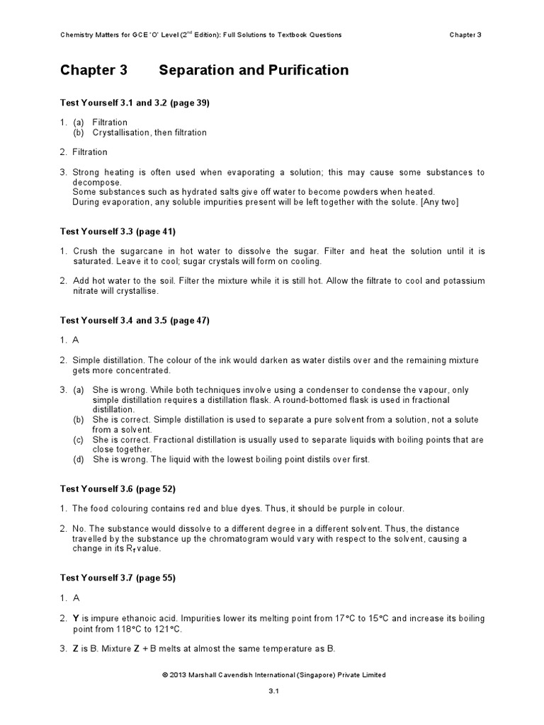 Chemistry Matters Textbook Answers Chapter 3 | PDF | Solution ...