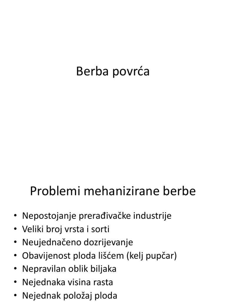 Berba Povrća | PDF