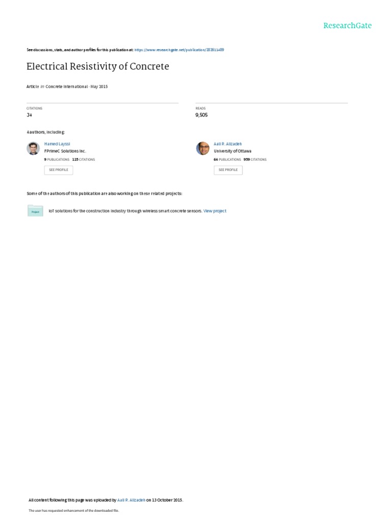 Concrete Electrical Resistivity | PDF | Electrical Resistivity And ...