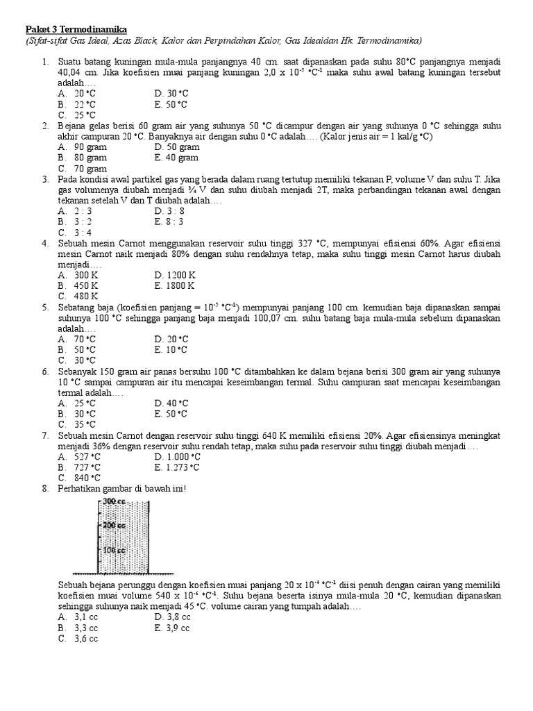 Paket 3 (Termodinamika) | PDF | Sains & Matematika