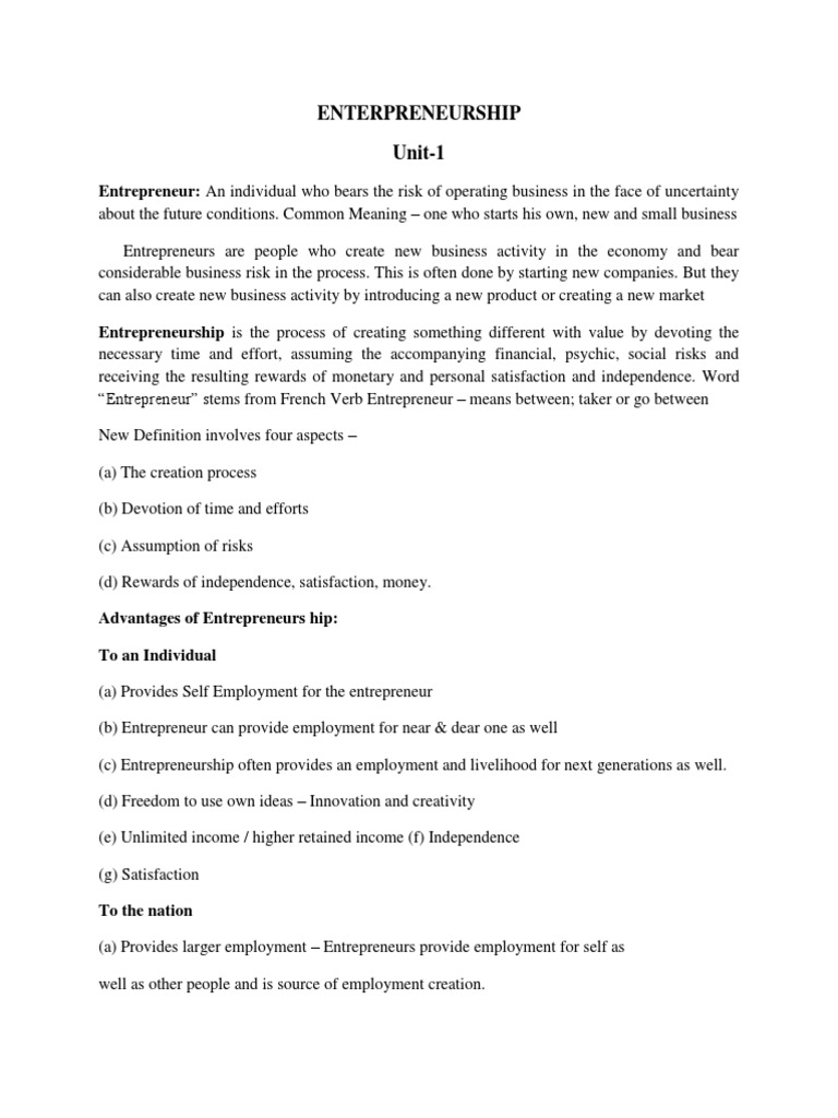 Enterpreneur Ship | PDF | Entrepreneurship | Employment