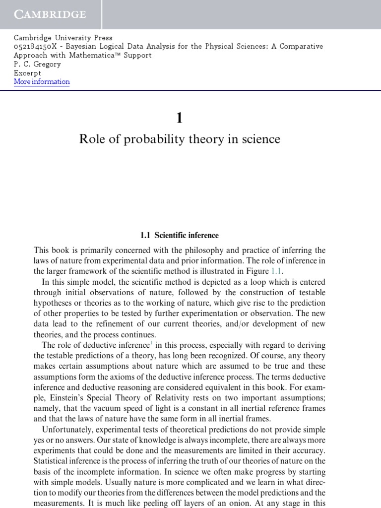 Role of Probability Theory in Science: More Information | PDF ...