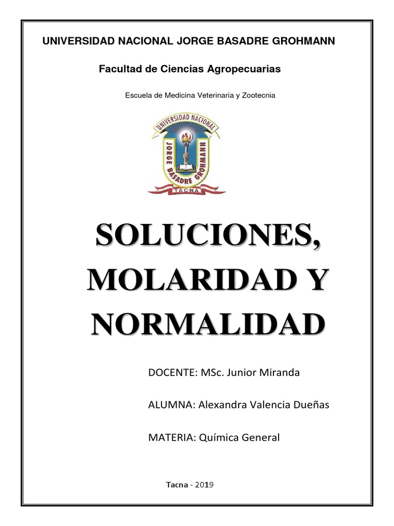 Soluciones, Molaridad y Normalidad | PDF | Concentración | Física