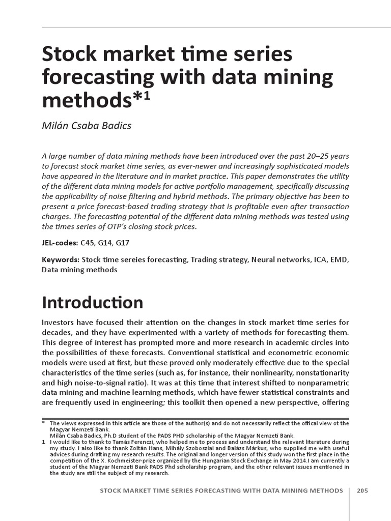 Stock Market Time Series Forecasting | PDF | Forecasting | Time Series