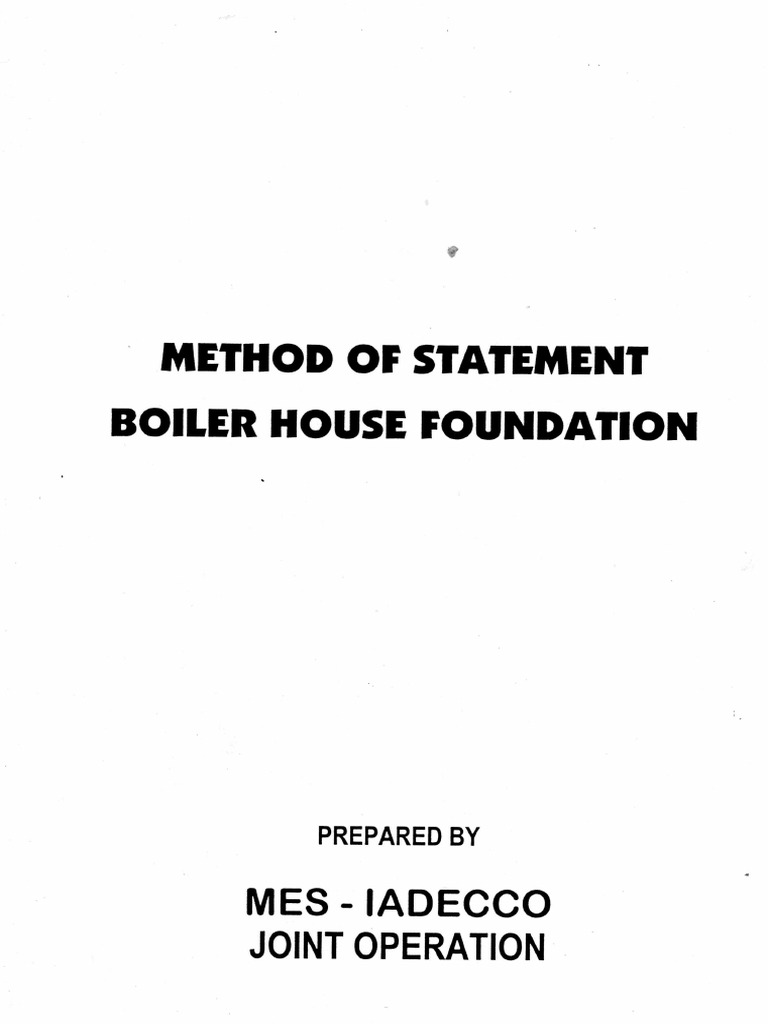 Method of Statement Boiler Hous Foundation | Download Free PDF ...