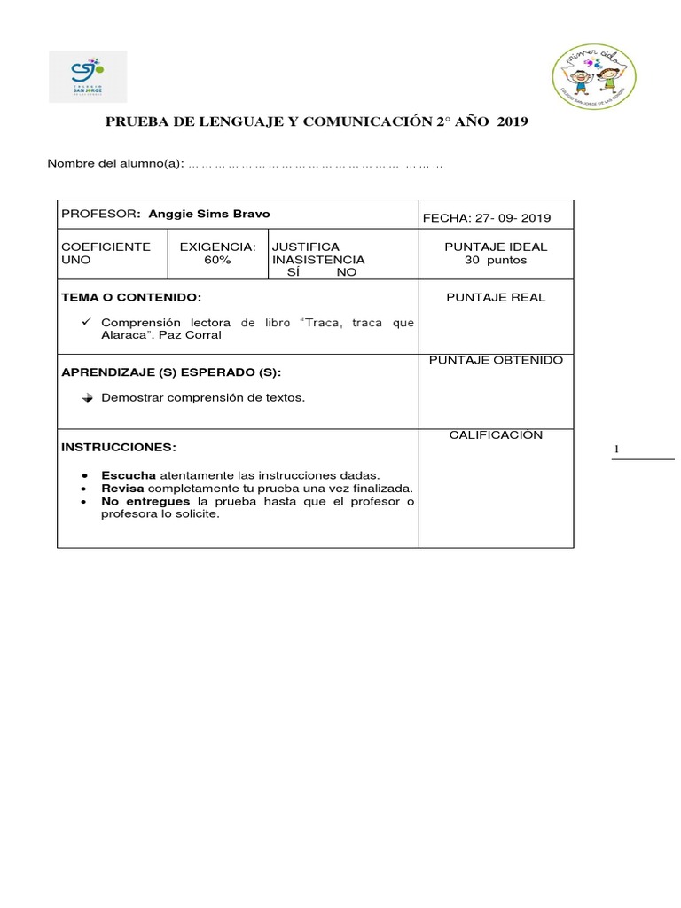 Prueba Traca Traca Que Alaraca | PDF