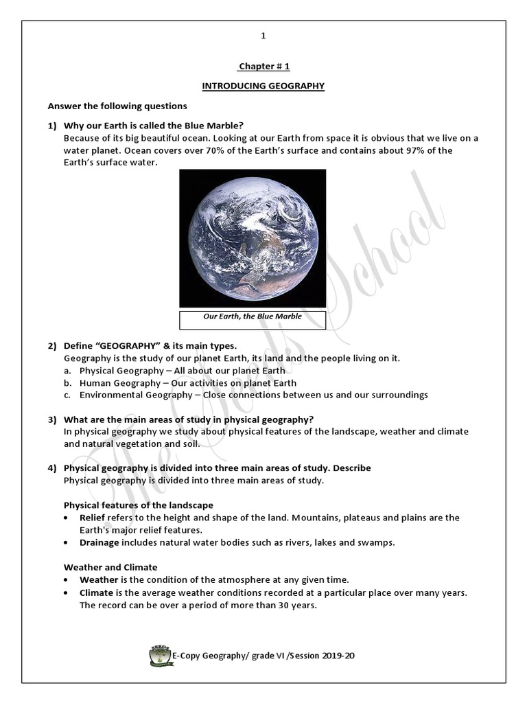 E Copy Grade 6 Geography Term 1 | Download Free PDF | Plateau | Mountains