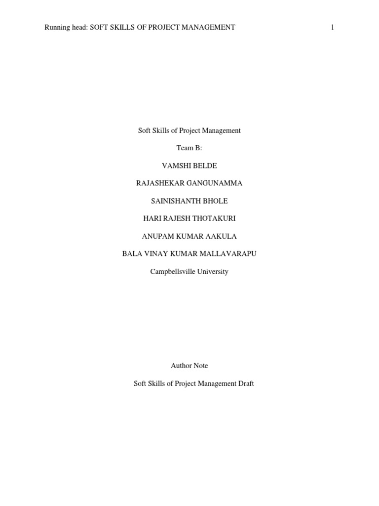 Soft Skills On Project Management Research Paper | PDF | Decision ...