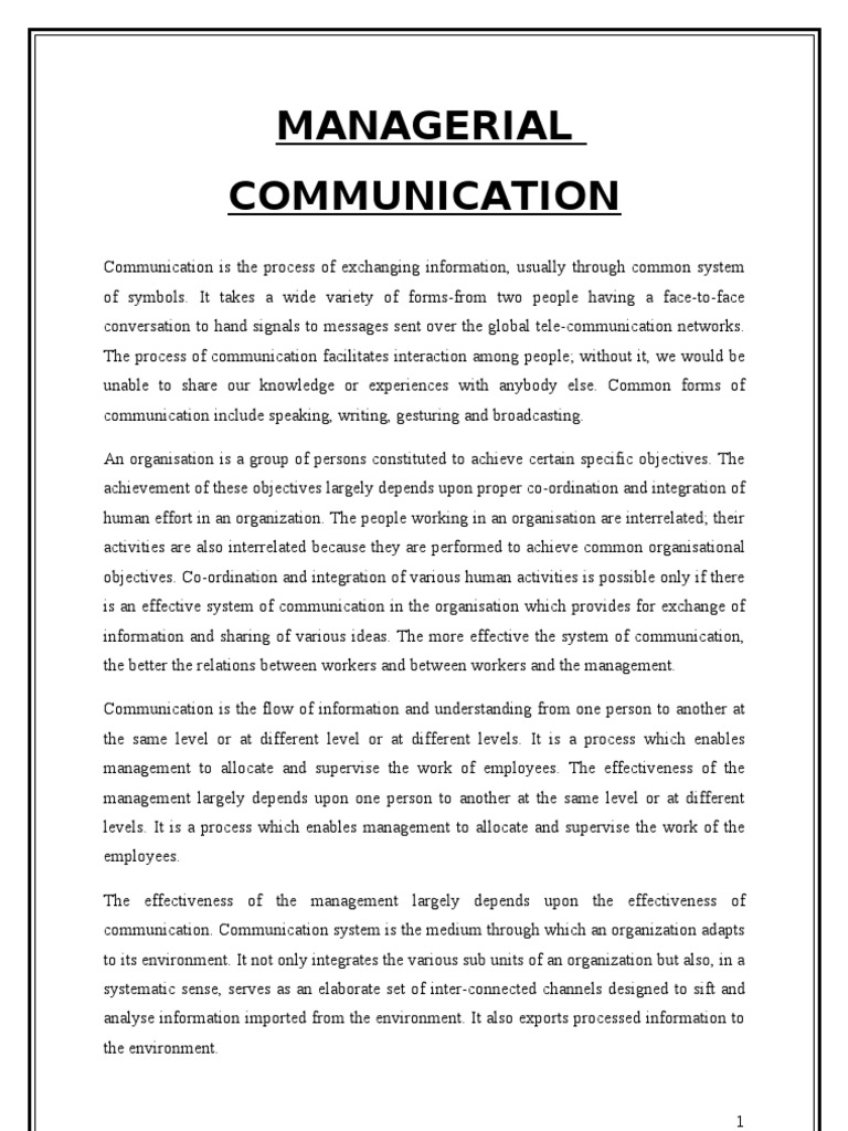 Managerial Communication | PDF | Communication | Information