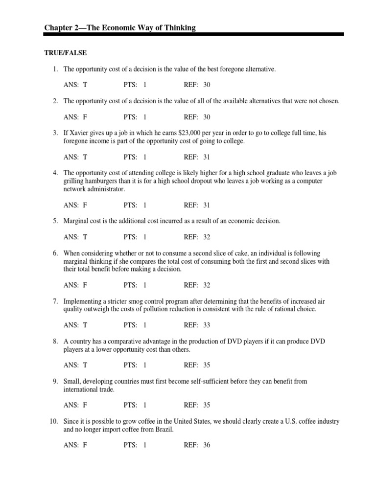 Test Bank Survey of ECON 1st Edition Sexton | PDF | Comparative ...