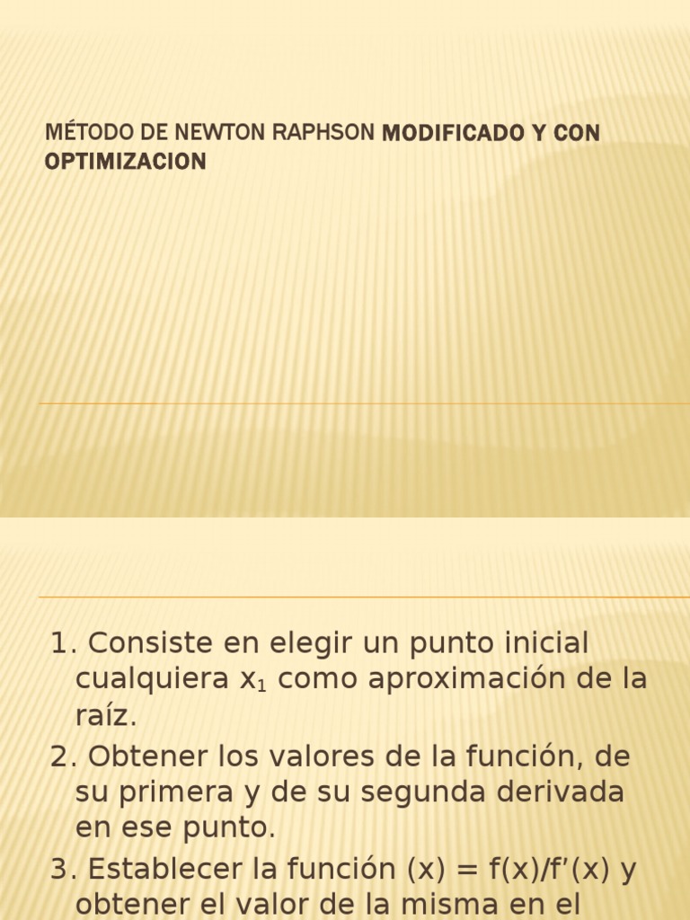Método de Newton Raphson Modificado y Con Optimizacion | PDF