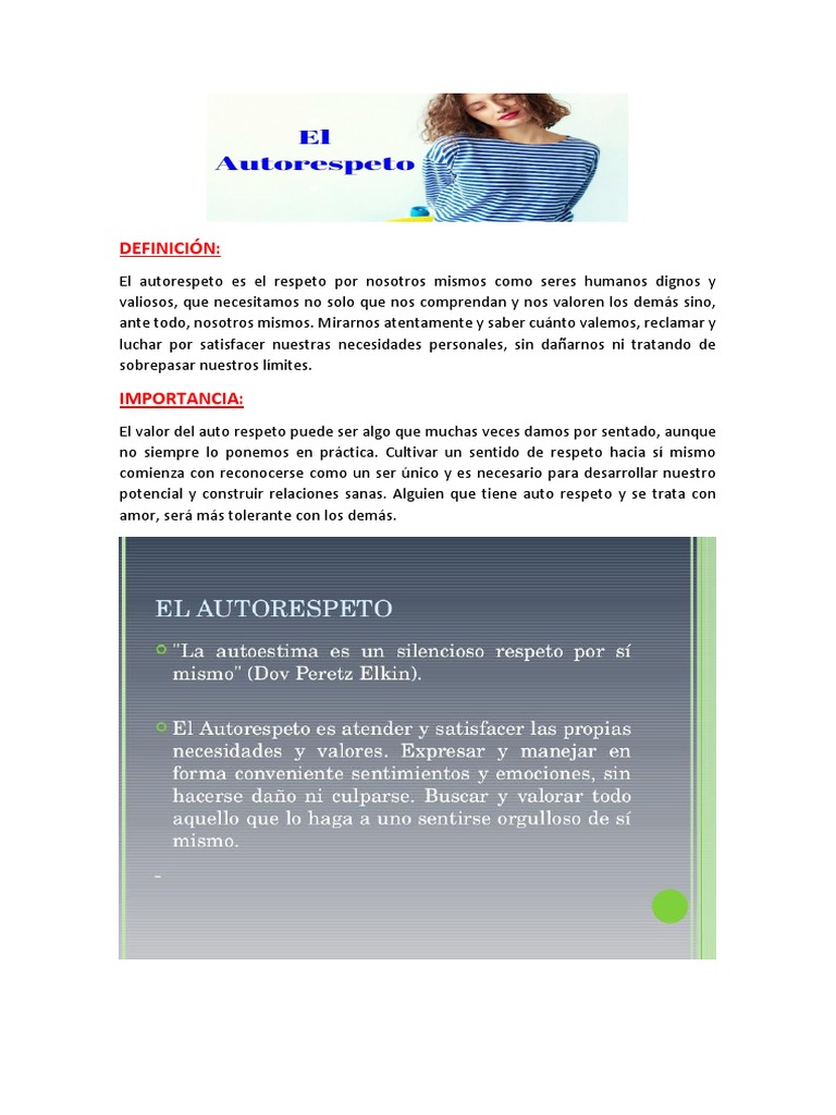 El Autorespeto | PDF | Amor | Conceptos psicologicos