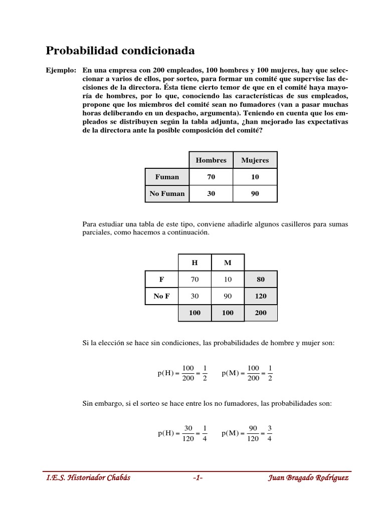 Probabilidad Condicionada | PDF | Ruleta | Probabilidad