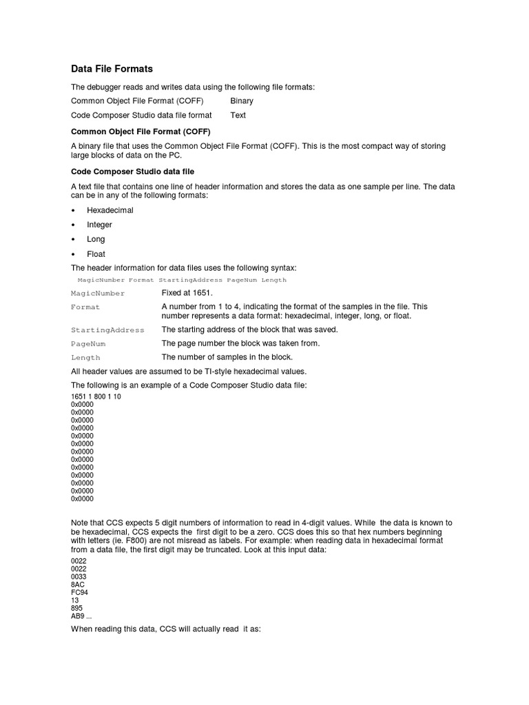 Data File Formats PDF | PDF | File Format | Input/Output